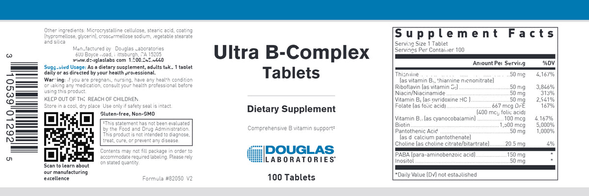 Ultra B-Complex | Comprehensive B Vitamin Support - 100 Tablets