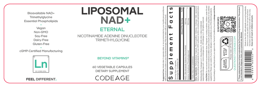 Liposomal NAD+ Eternal | Nicotinamide Adenine Dinucleotide | Trimethyl
