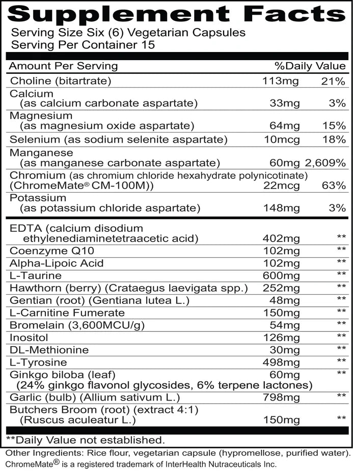 Cardio Chelation | Cardiovascular Support - 90 Capsules