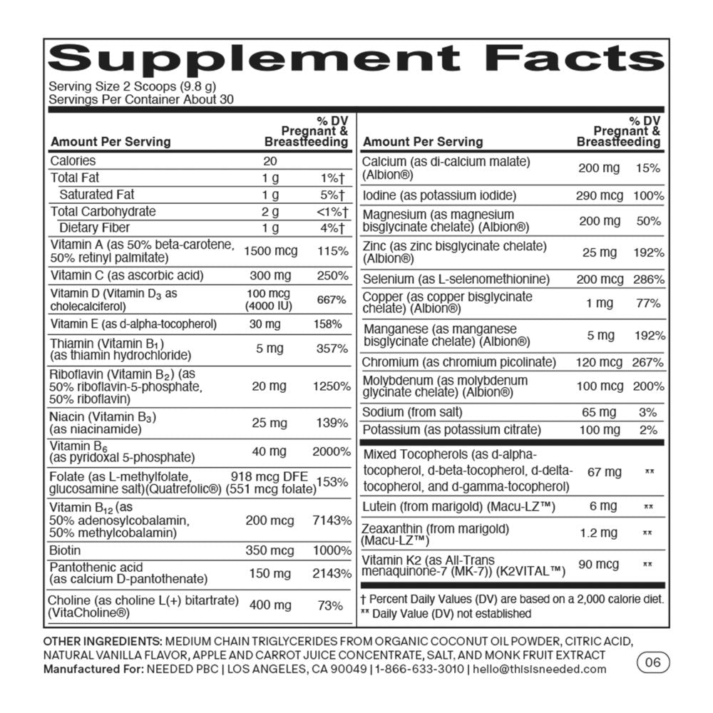 Prenatal Multi Powder | Vanilla - 294 grams