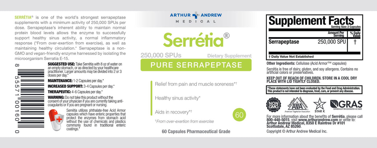 Serrétia | Pure Serrapeptase - 60 Capsules