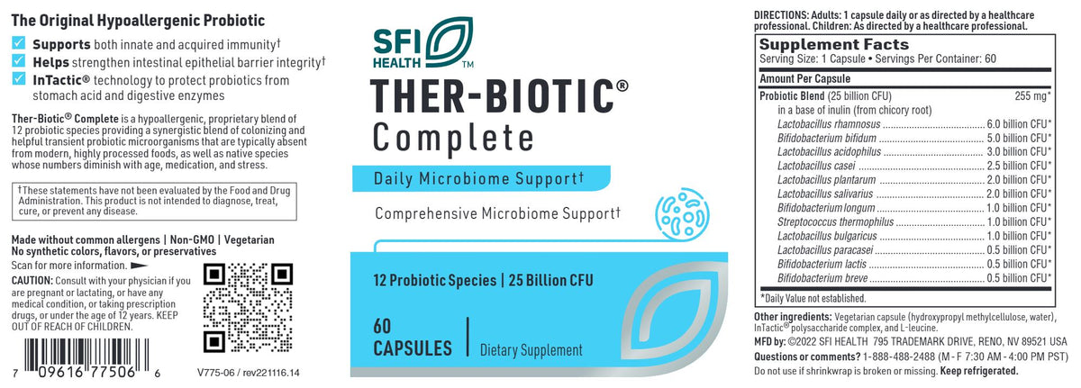 Ther-Biotic® Complete Probiotic | Daily Microbiome Support - 60 & 120