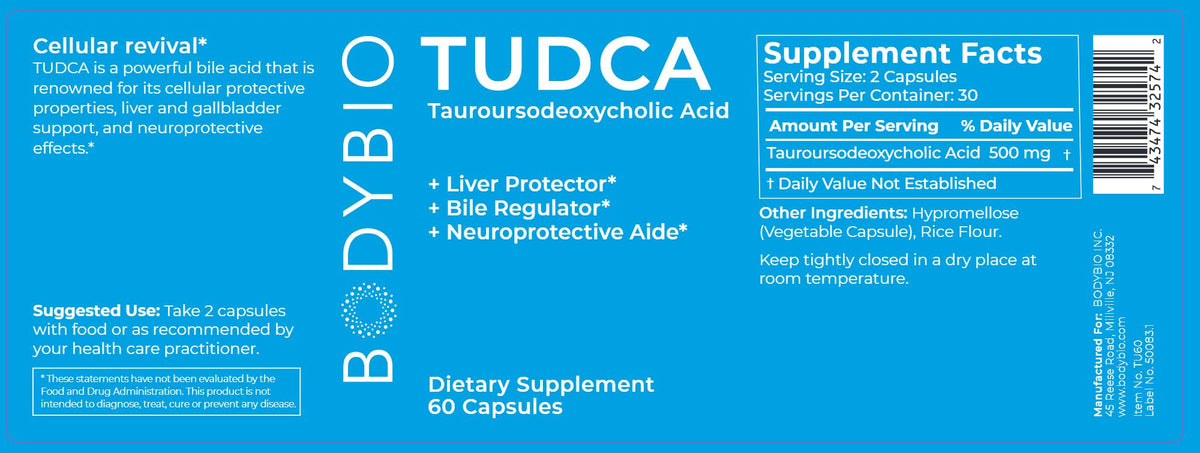 TUDCA | Tauroursodeoxycholic Acid - 60 Capsules