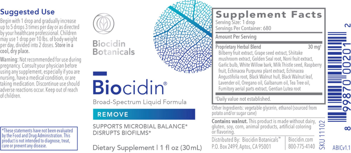 Biocidin® Advanced Formula | Broad Spectrum Liquid Formula | Remove