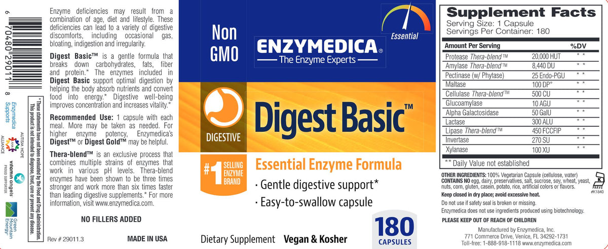 Digest Basic | Gentle Digestive Support - 180 Capsules