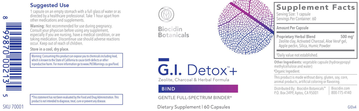 G.I. Detox™+ | Gentle Full-Spectrum Binder | Bind - 60 Capsules