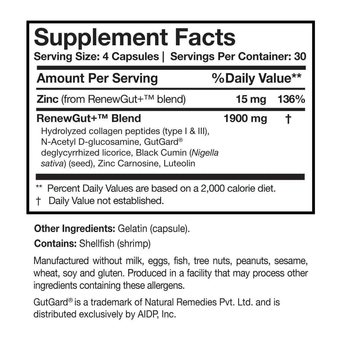 RenewGut™ | Gut Health Support - 120 Capsules